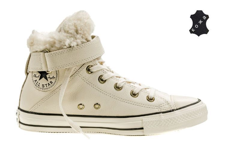 Кожаные кеды Converse Chuck Taylor All Star Brea Leather + Fur 553396 ...